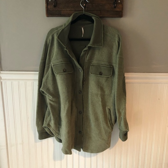 Free People | Jackets & Coats | Free People Ruby Jacket Green Oversized ...
